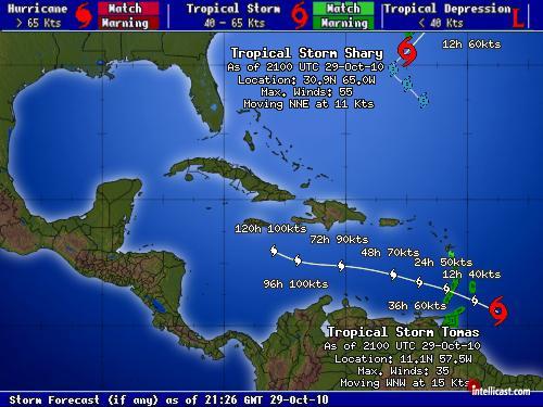 Tropical Storm Tomas forms Southeast of Windward Islands | | Jamaica ...